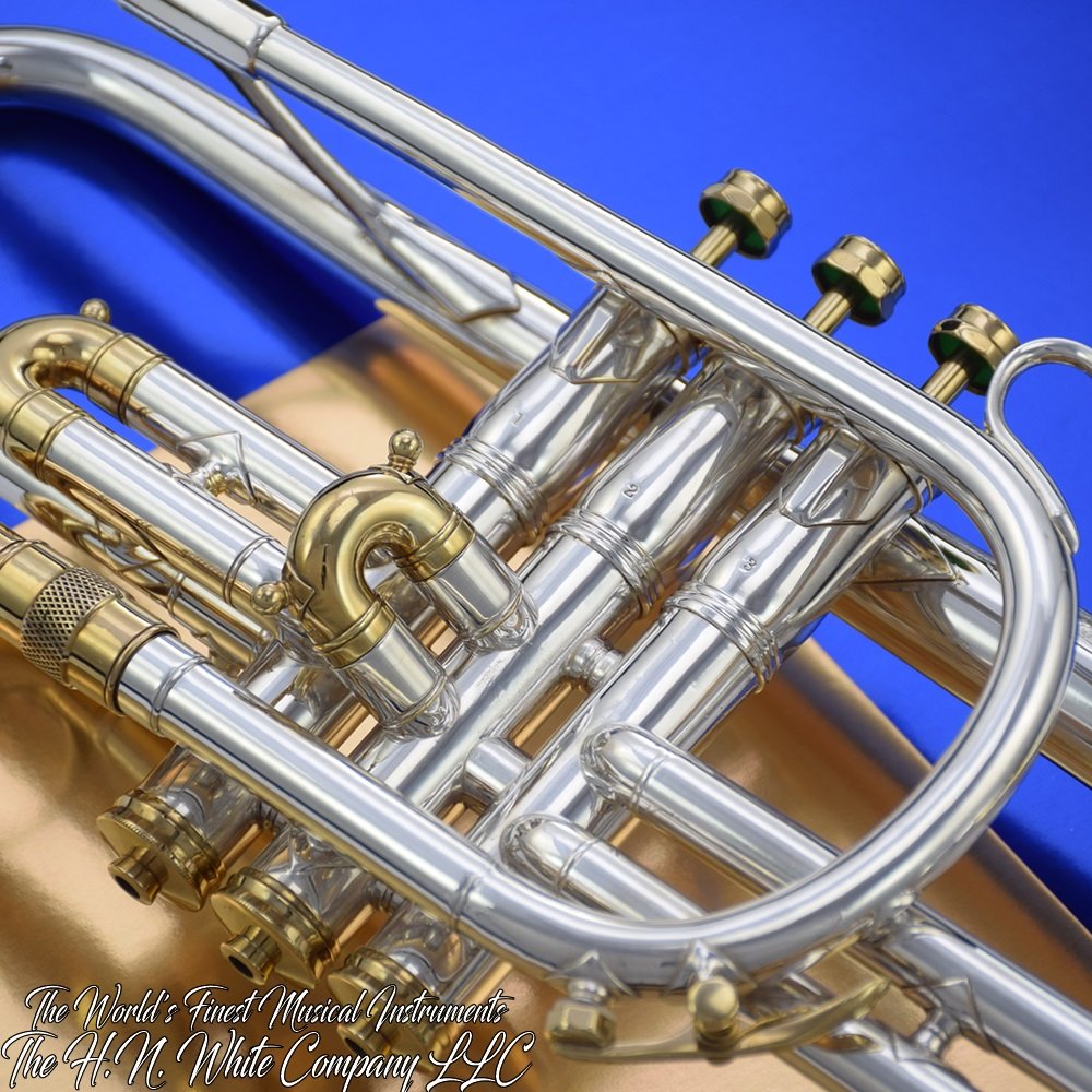 1938 Vintage King H. N. White Silver Tone Master Model Cornet SN:212589 - hnwhite.com