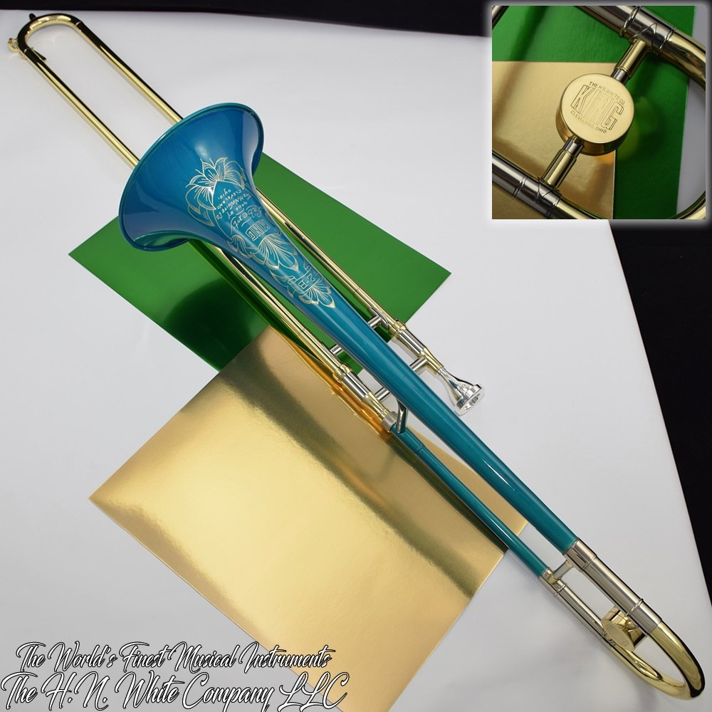 King H. N. White 2B Liberty Trombone Teal Glow Lacquer Performance ...