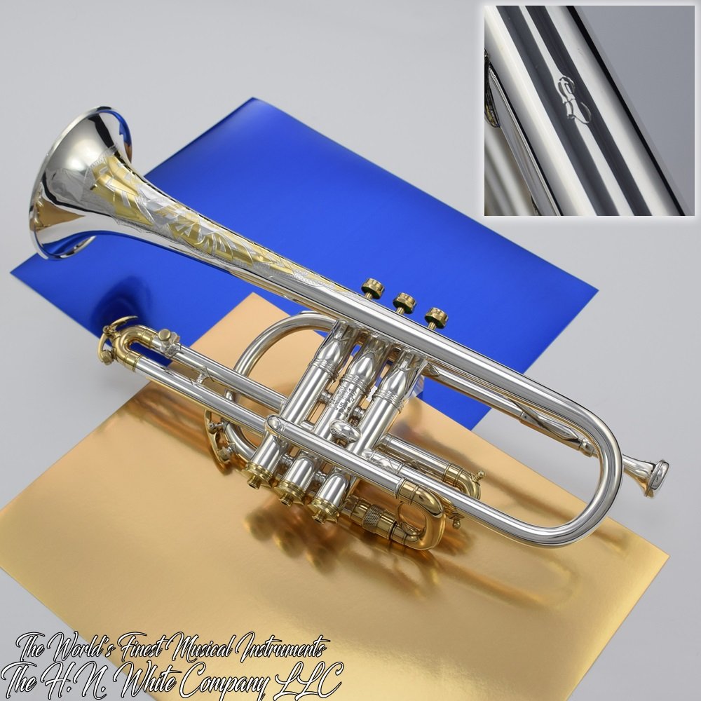 1938 Vintage King H. N. White Silver Tone Master Model Cornet SN:212589 - hnwhite.com