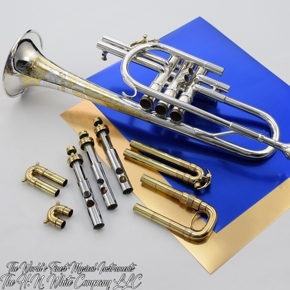 1938 Vintage King H. N. White Silver Tone Master Model Cornet SN:212589 - hnwhite.com
