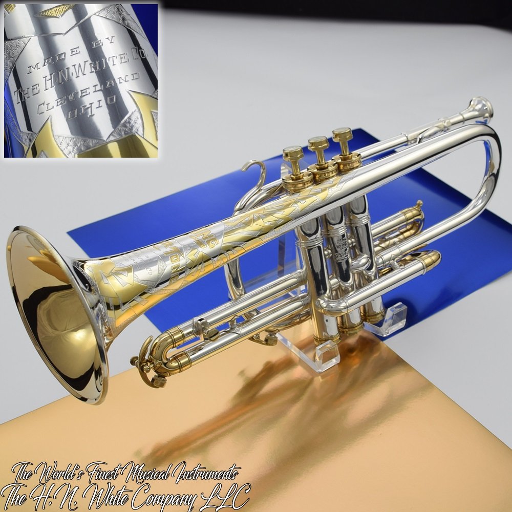 1938 Vintage King H. N. White Silver Tone Master Model Cornet SN:212589 - hnwhite.com