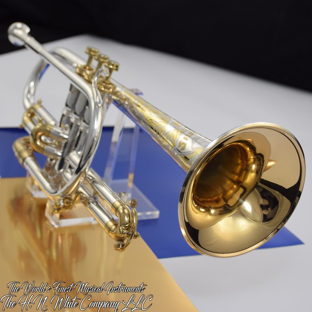 1938 Vintage King H. N. White Silver Tone Master Model Cornet SN:212589 ...
